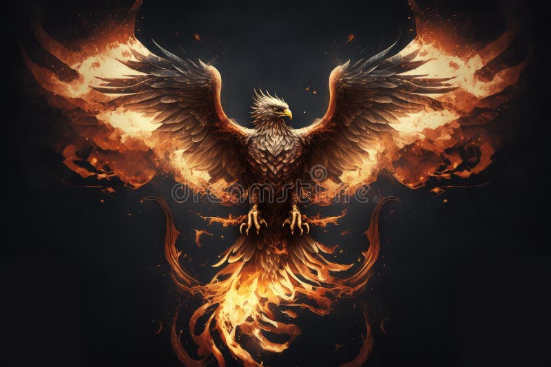 Phoenix Rising Flames Stock Illustrations – 232 Phoenix Rising Flames ...