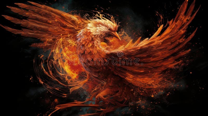 Phoenix Rising Flames Stock Illustrations – 250 Phoenix Rising Flames ...