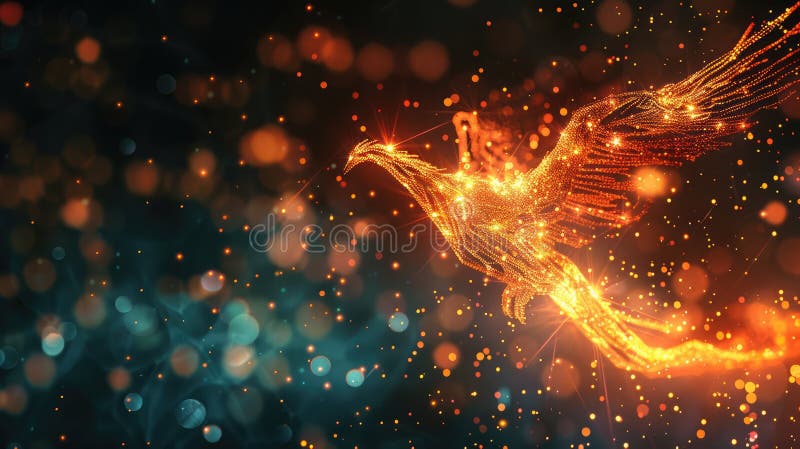 Phoenix Rising from Obsolete Data, Symbolizing Rebirth and New Insights ...