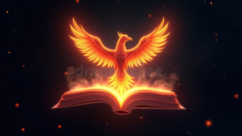 Phoenix with Open Wings in the Circle Stock Vector - Illustration of ...