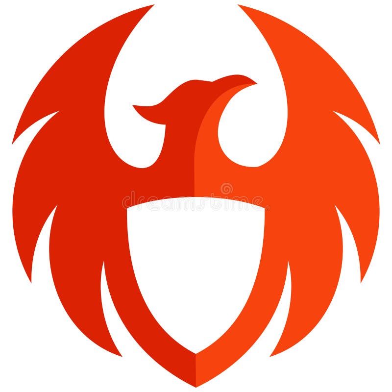 Phoenix Shield Mythology Logo Abstract Design Stock Illustration ...