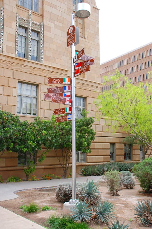 Phoenix Sister cities sign stock photo. Image of street - 12644450