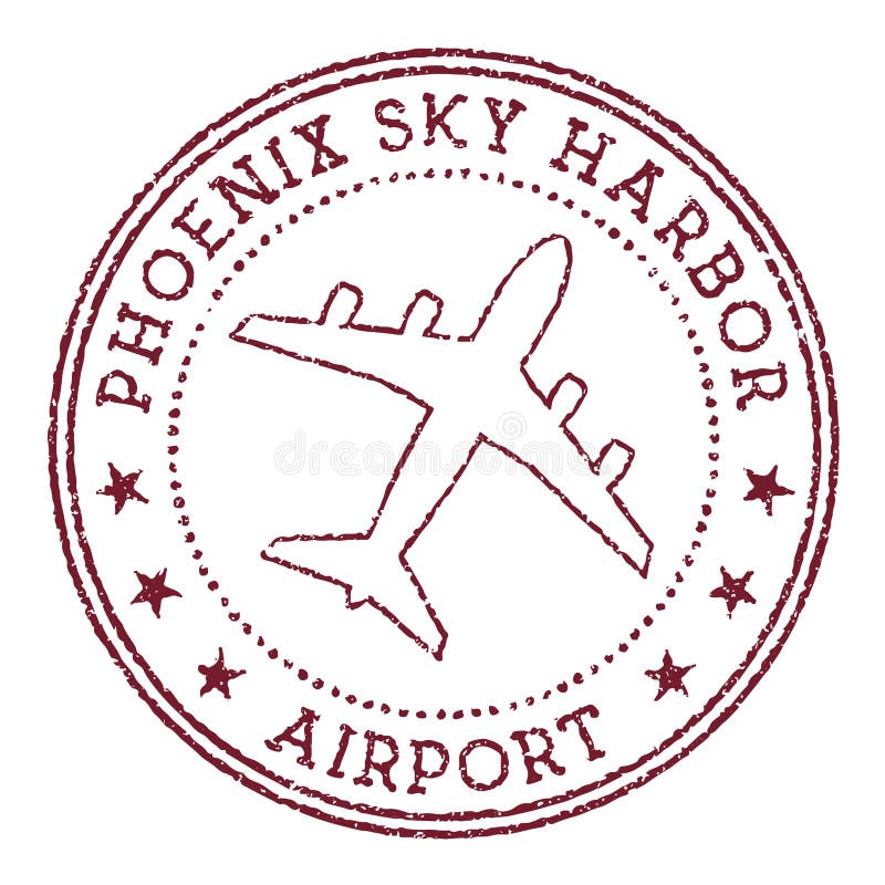Phoenix Sky Harbor Airport Stamp.. Stock Vector - Illustration of ...