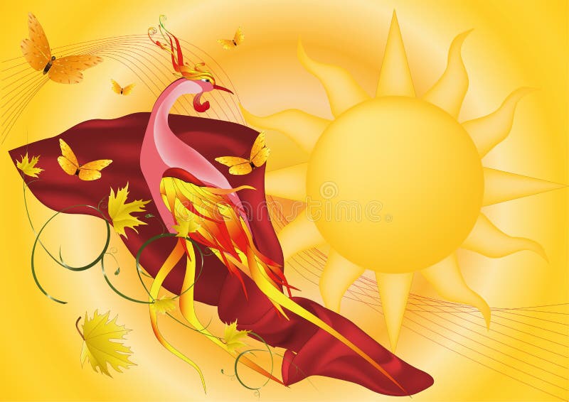 Phoenix and the sun stock vector. Illustration of luxury - 12321862