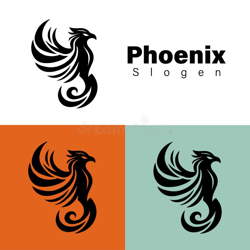 Phoenix Tattoo Black Vector 2d Stock Illustration - Illustration of ...