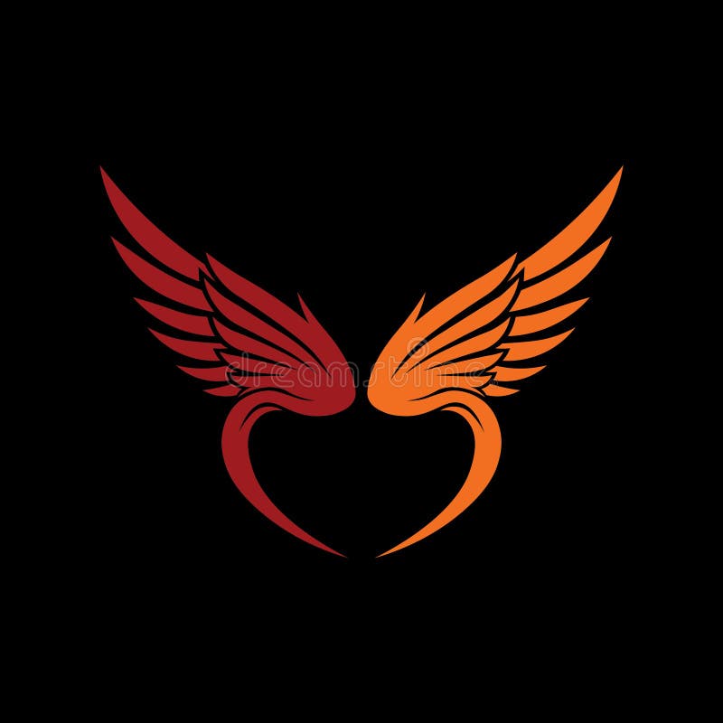 Phoenix Wing Logo Icon for Rebirth Symbolism Stock Illustration ...