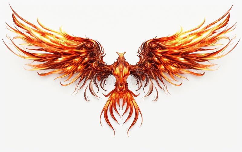 Phoenix Wings on a White Background. Generative by Ai Stock ...