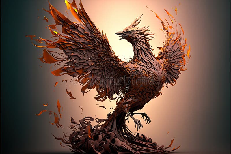 Phoenixin Flight Flapping Wings Blazing with Fire Created by Generative ...