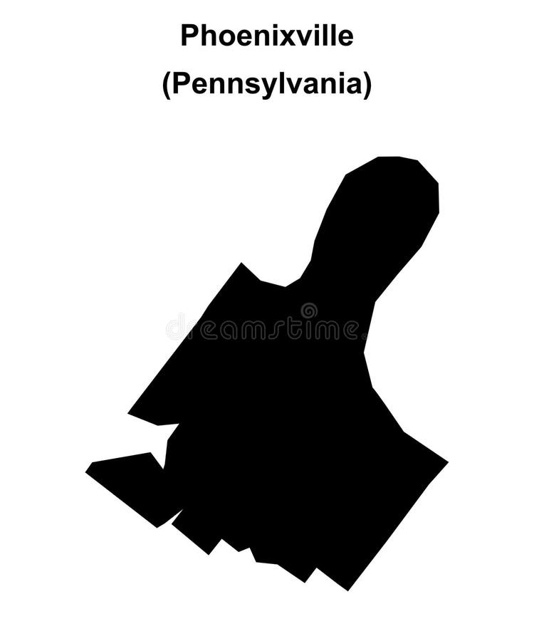 Phoenixville outline map stock illustration. Illustration of area ...