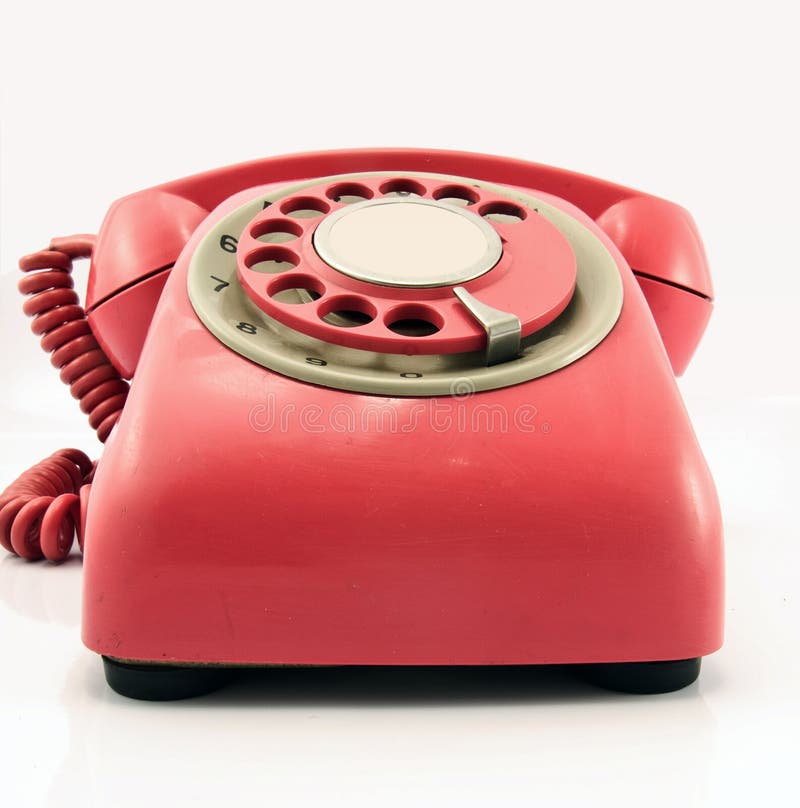Old Red Telephone stock image. Image of hand, cord, rotary - 4983181