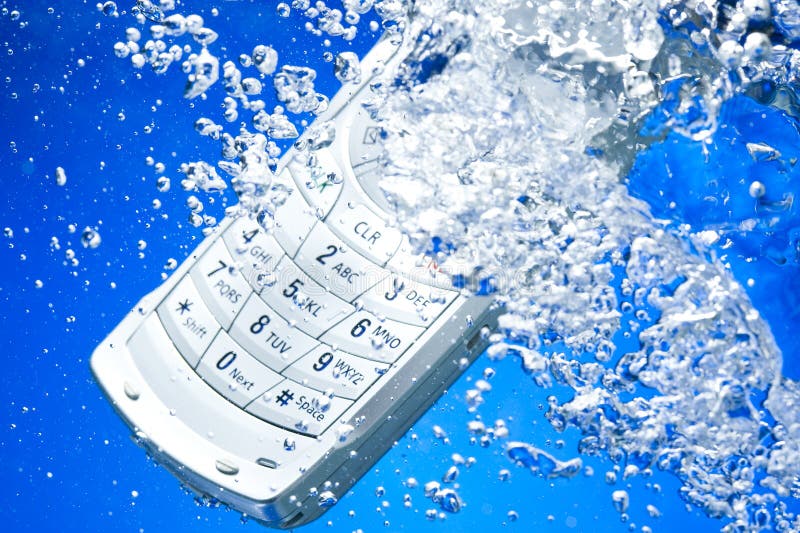 Cell Phone in water stock photo. Image of flow, splash - 9727968