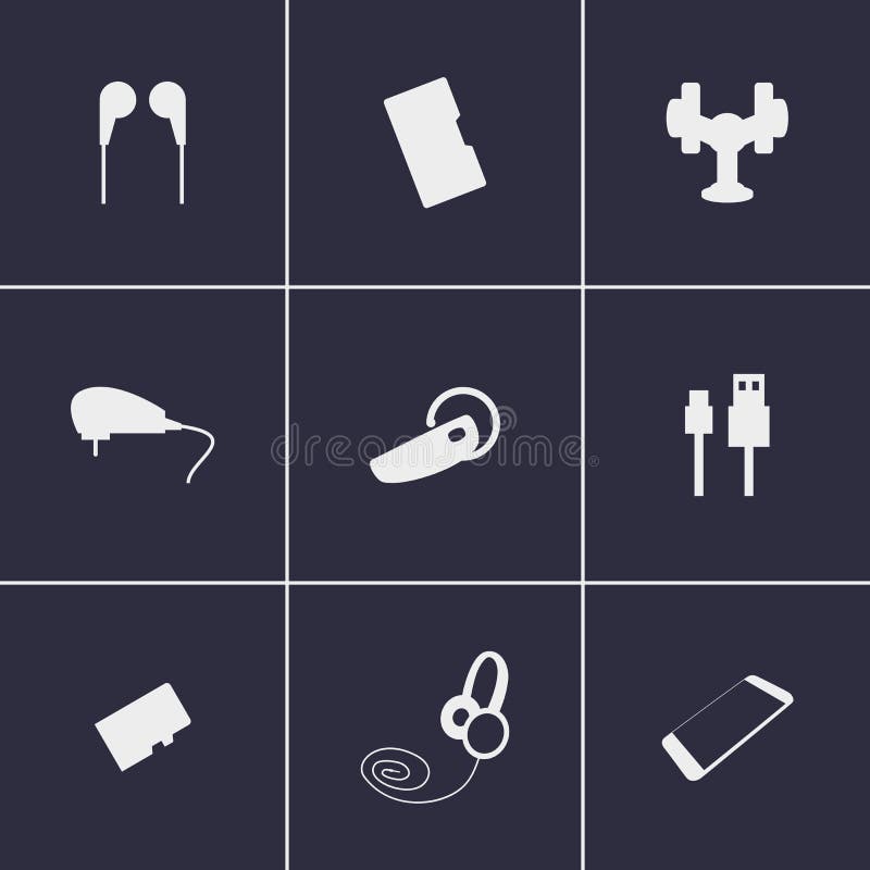 Phone accessories icons stock vector. Illustration of equipment - 50160686
