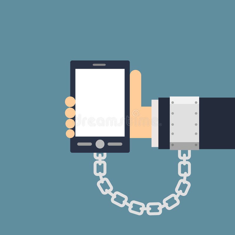 Phone Addiction stock vector. Illustration of bound, blue - 52554634