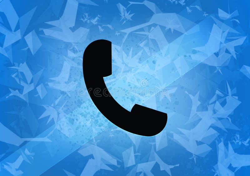Phone Aesthetic Abstract Icon on Blue Background Stock Photo - Image of ...