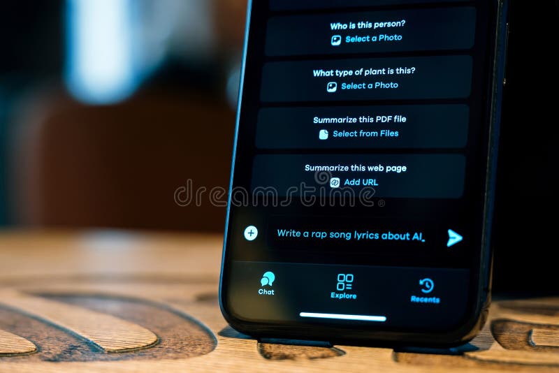 Phone with AI chat stock image. Image of developer, artificial - 278171017
