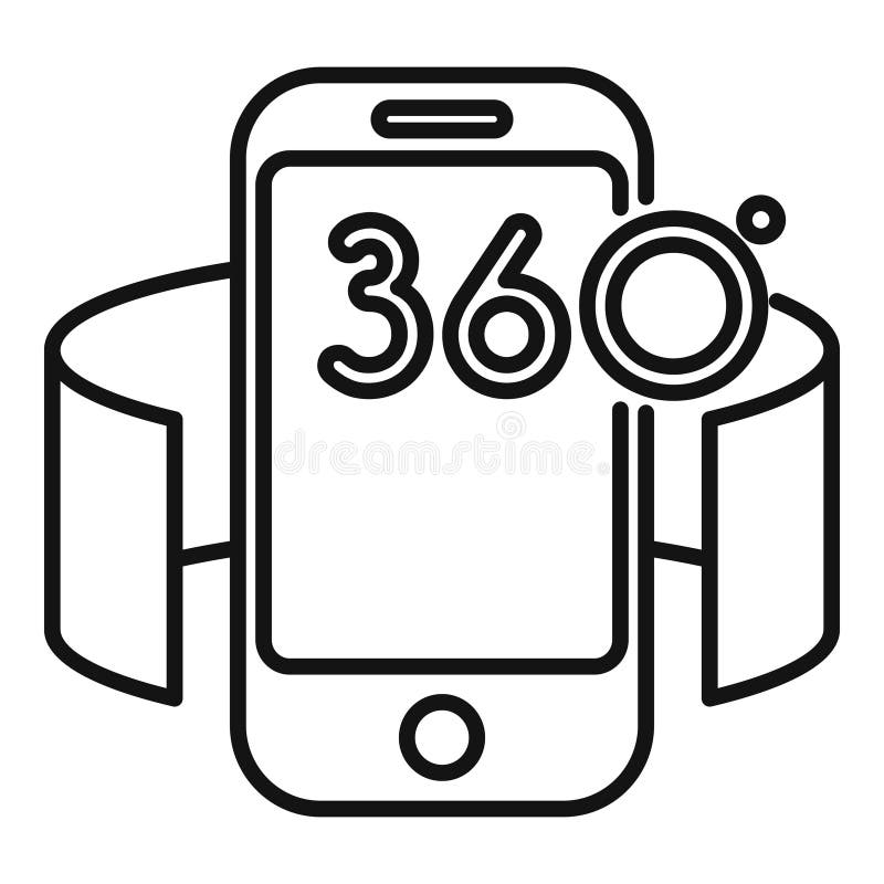 Phone App Pointer Icon Outline Vector. Solitary Panoramic Stock ...
