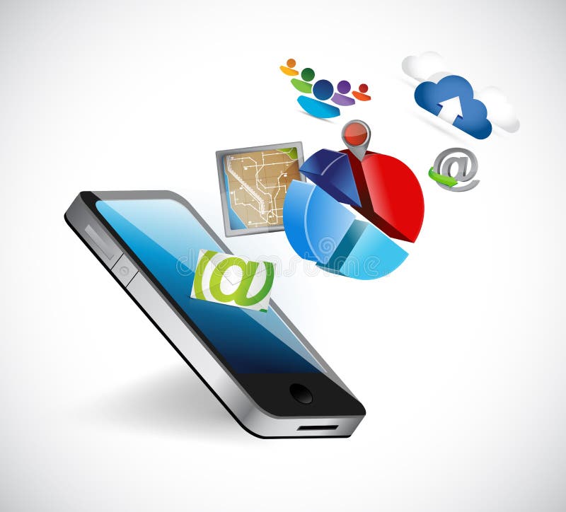 Phone Apps Icons Illustration Design Stock Illustration - Illustration ...