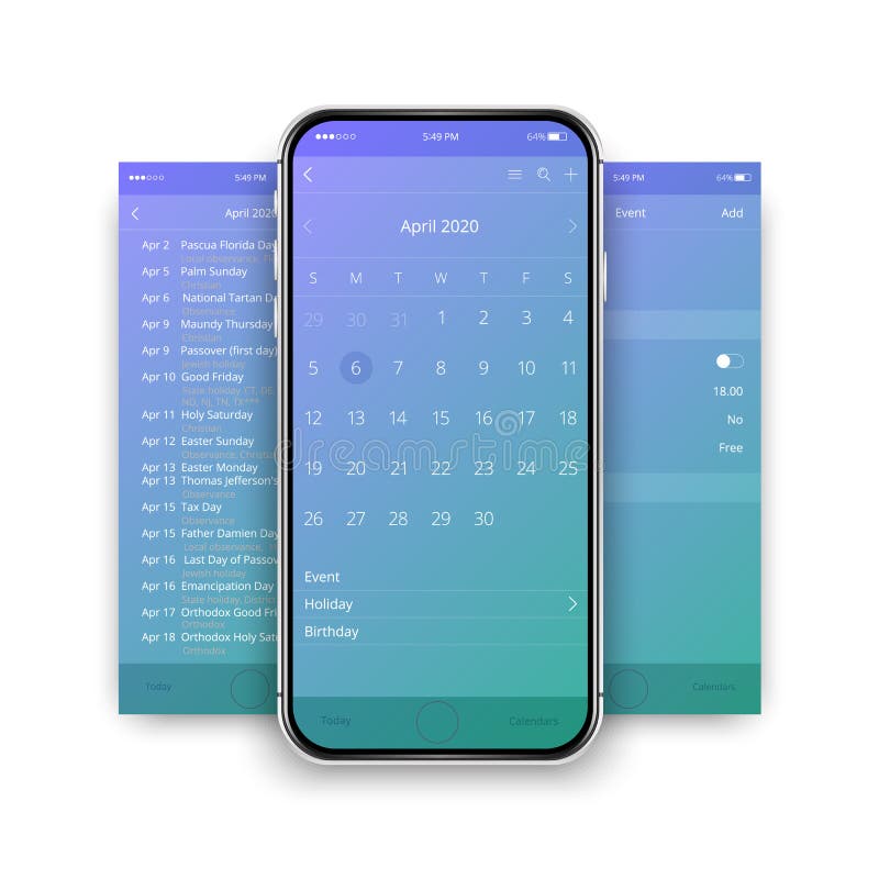 04-Phone-April-apps stock illustration. Illustration of calendar ...