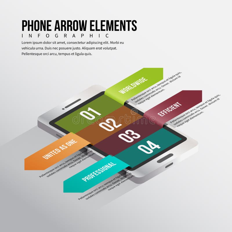 Phone Arrow Elements Infographic Stock Vector - Illustration of factor ...
