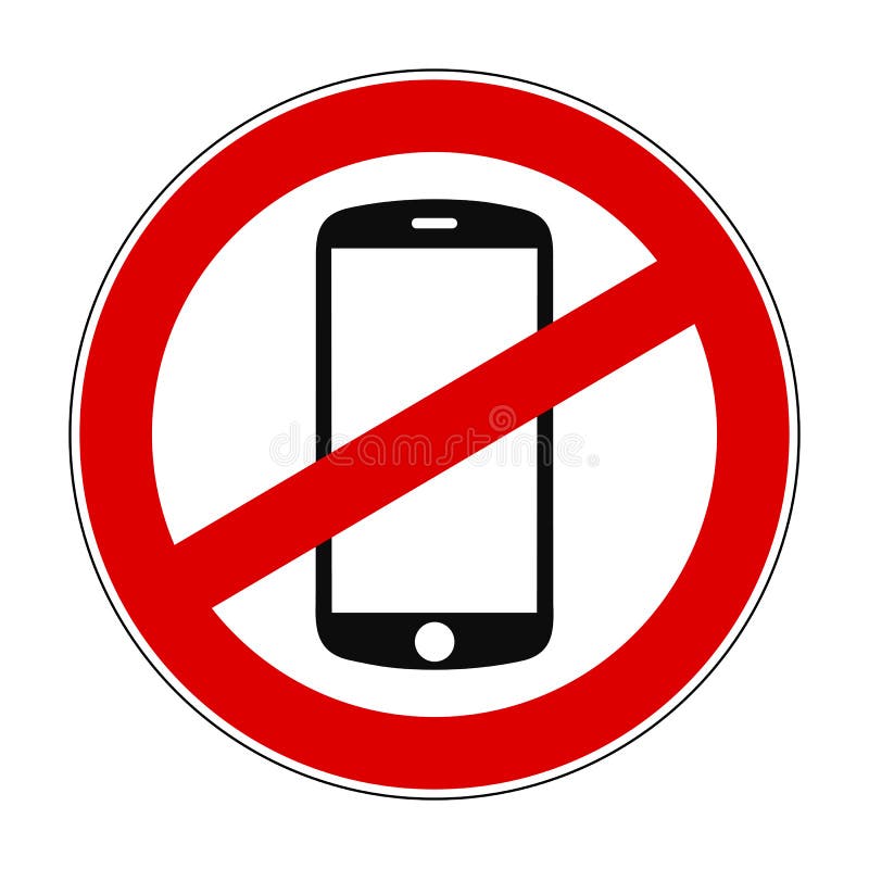 Phone ban sign - vector stock vector. Illustration of security - 133984995