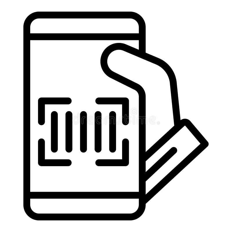 Phone Barcode Scanner Icon, Outline Style Stock Vector - Illustration ...