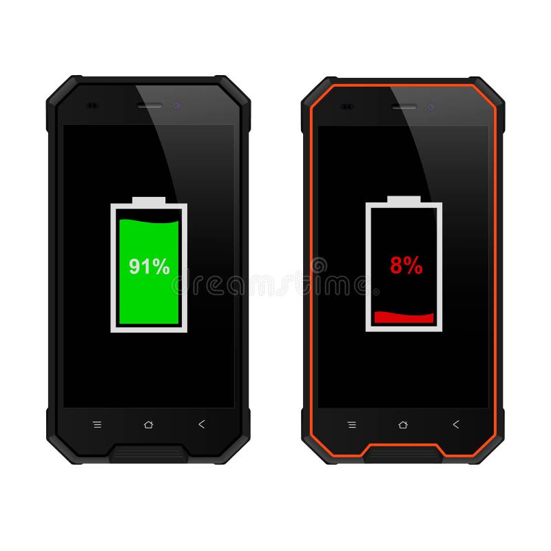 Set of Battery Level Indicator Icons. Stock Vector - Illustration of ...