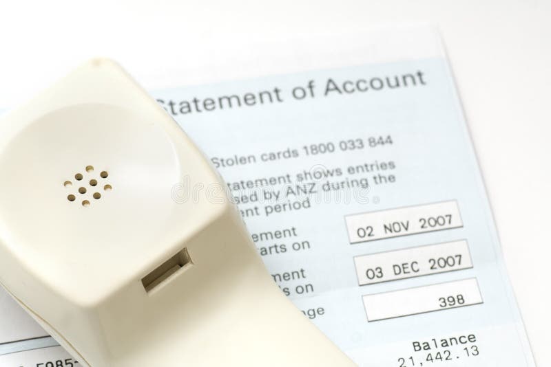 Phone Bill Statement of Accounts Stock Photo - Image of files ...