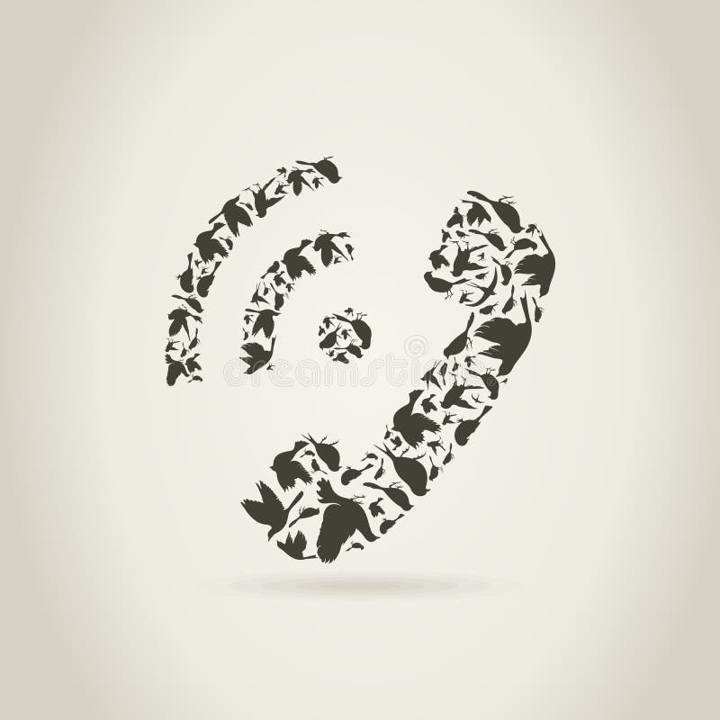 Phone a bird stock illustration. Illustration of design - 36090232