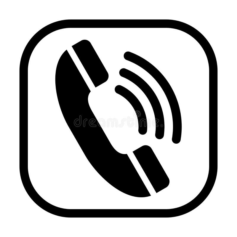 Phone Black Icon. Call Symbol Isolated on White in Vector. Stock Vector ...