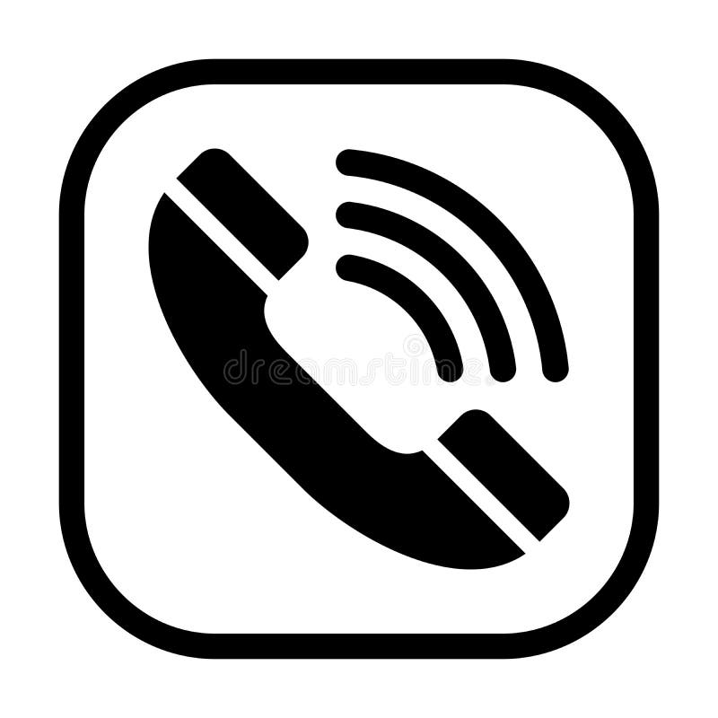 Phone Black Icon. Call Symbol Isolated on White in Vector. Stock Vector ...