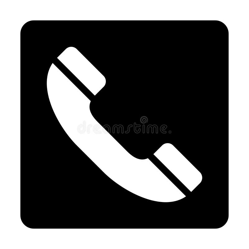 Phone Black Icon. Call Symbol Isolated on White in Vector. Stock Vector ...