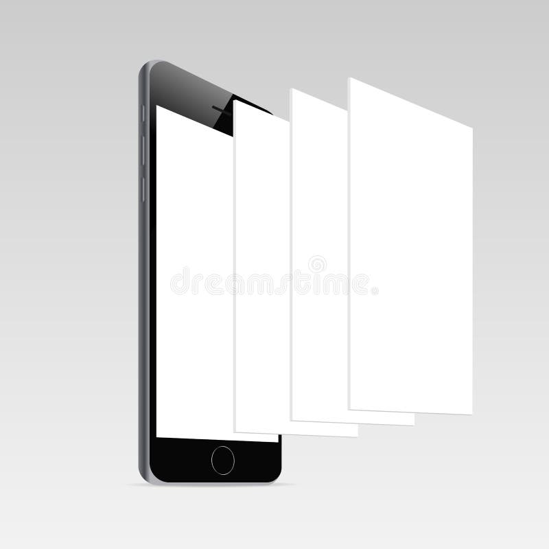 Phone with Blank Screen and Blank Framework Web Pages Stock Vector ...
