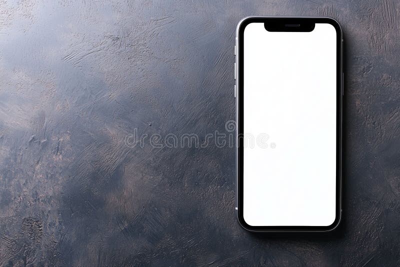 A Phone with Blank Screen on Textured Dark Background, Ideal for App ...