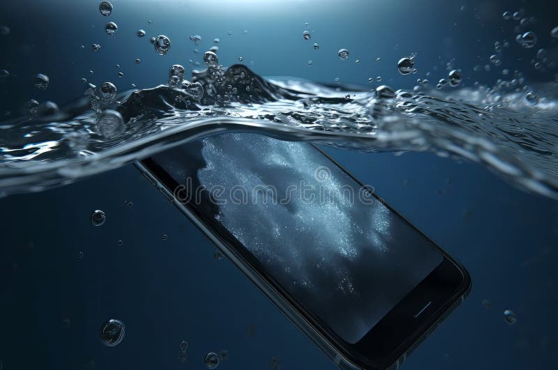 Phone in Blue Water Splashing. Generate Ai Stock Photo - Image of ...