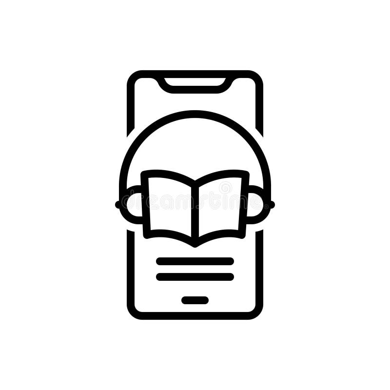 Black Line Icon for Phone Book, Phone and Online Stock Vector ...