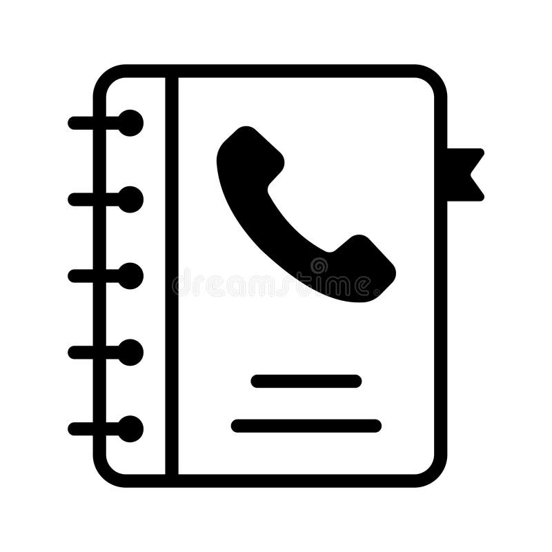 Phone Book Icon Representing Contact Storage and Communication Stock ...