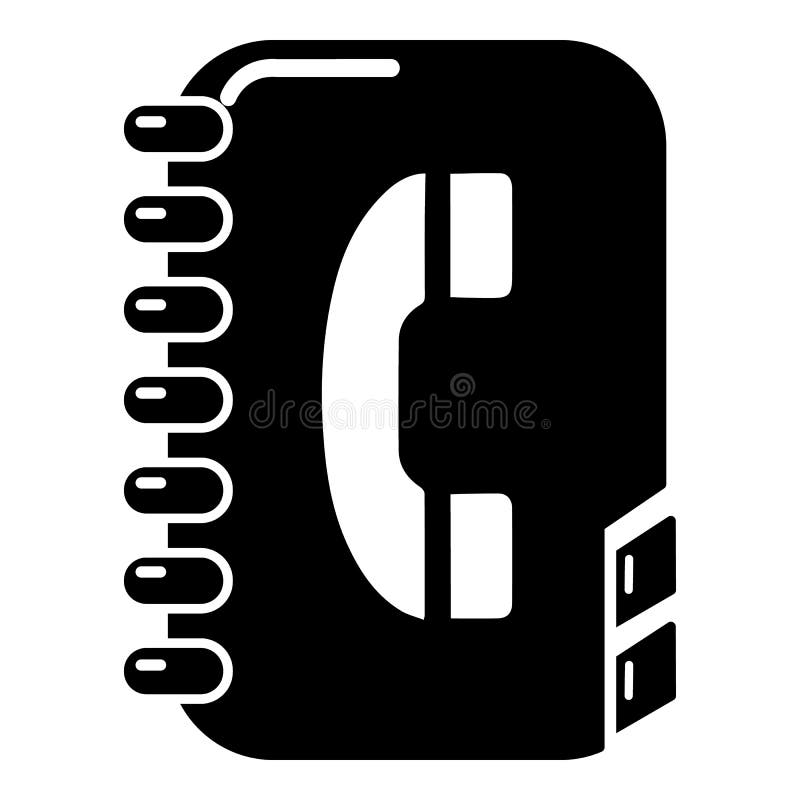Phone Book Icon, Simple Black Style Stock Vector - Illustration of ...