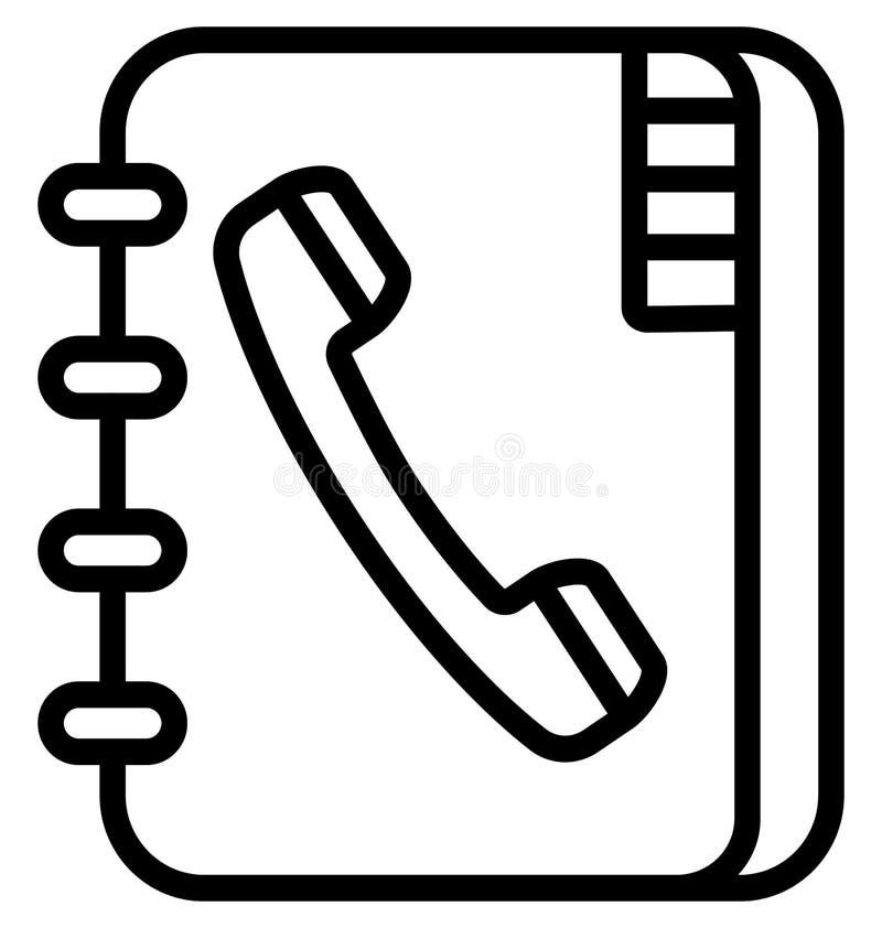 Phone Book Line Isolated Vector Icon that Can Be Easily Modified or ...