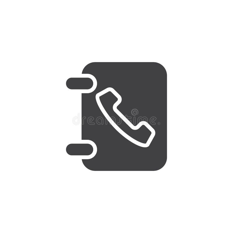 Phone book vector icon stock vector. Illustration of filled - 138509992