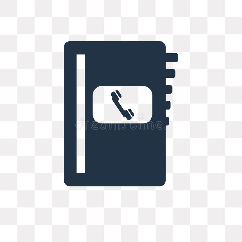 Phone Book Vector Icon Isolated on Transparent Background, Linear Phone ...