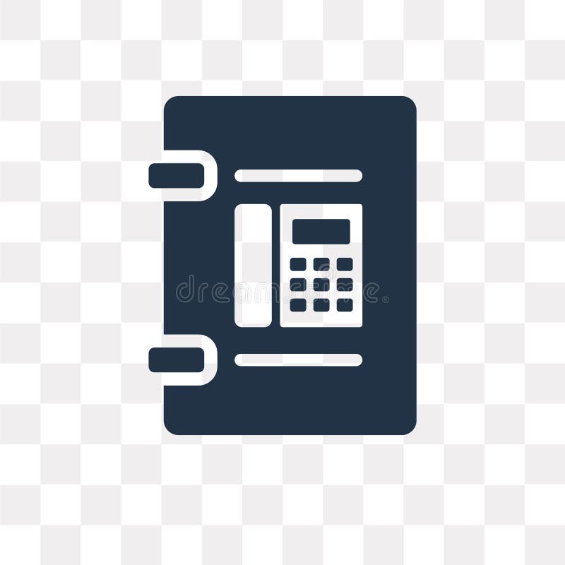 Phone Book Vector Icon Isolated on Transparent Background, Linear Phone ...