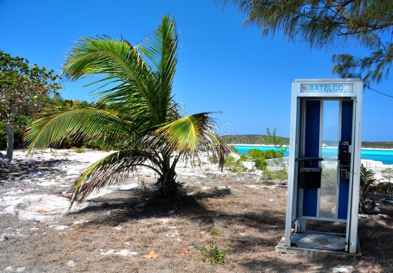 Phone booth Bahamas stock photo. Image of misplaced, recreational ...