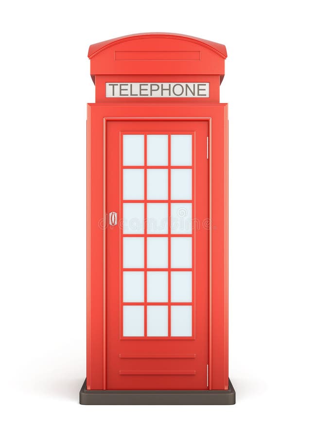 Phone Booth - Front View. 3d. Stock Illustration - Illustration of ...