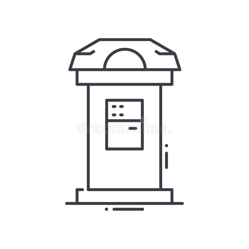 Phone Booth Icon, Linear Isolated Illustration, Thin Line Vector, Web ...