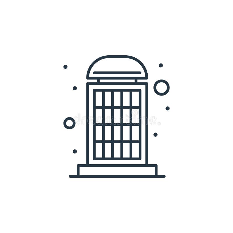 Phone Booth Icon Vector from City Elements Concept. Thin Line ...