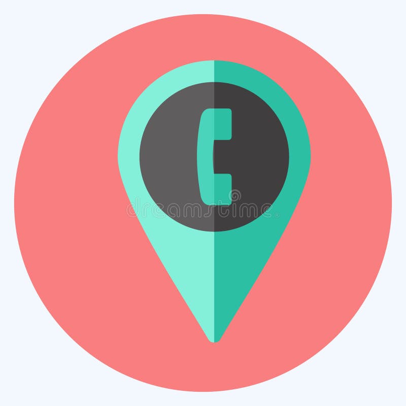 Phone Booth Location Icon in Trendy Flat Style Isolated on Soft Blue ...