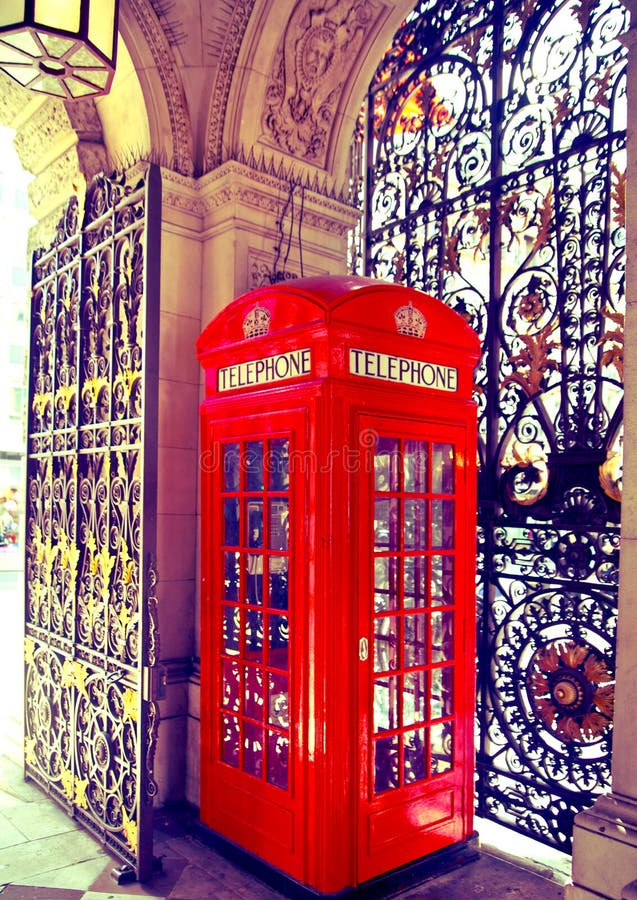 Phone Box in Westminster, Red Symbol of Great Britain Stock Photo ...