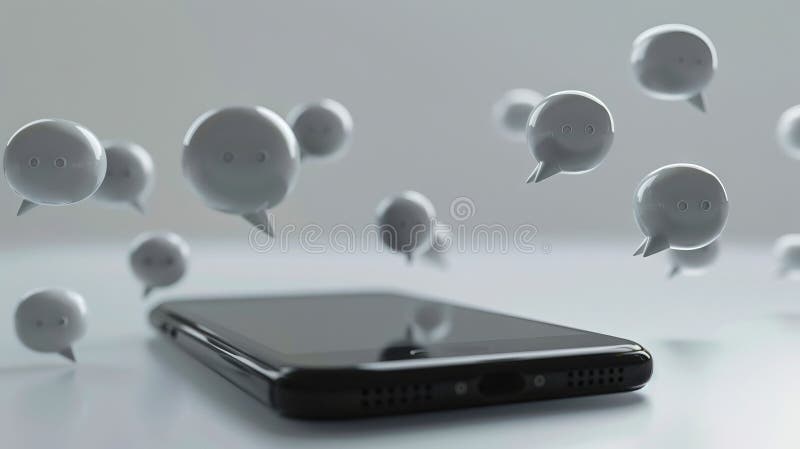 A Phone with Bubbles Flying Around it Stock Image - Image of apple ...