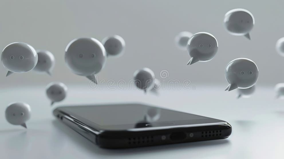 A Phone with Bubbles Flying Around it Stock Image - Image of apple ...