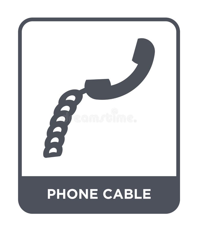 Phone Cable Icon in Trendy Design Style. Phone Cable Icon Isolated on ...